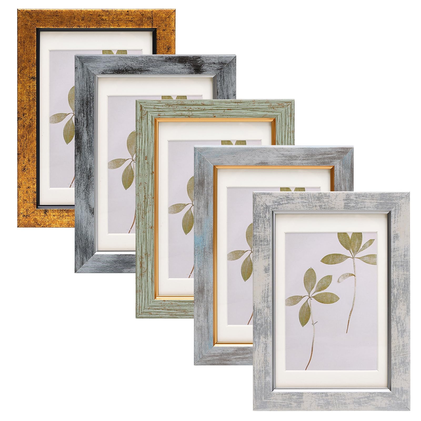 4x6 Picture Frames Set of 8, Rustic Wooden Photo Frames for Wall or ...