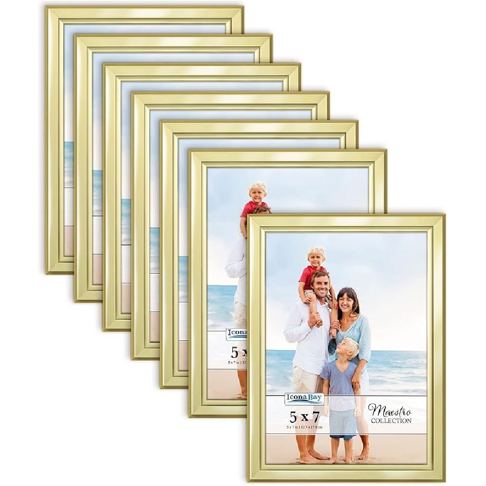 4x6 Picture Frames Set (Gold, 12 Pack), Classy Contemporary Style ...