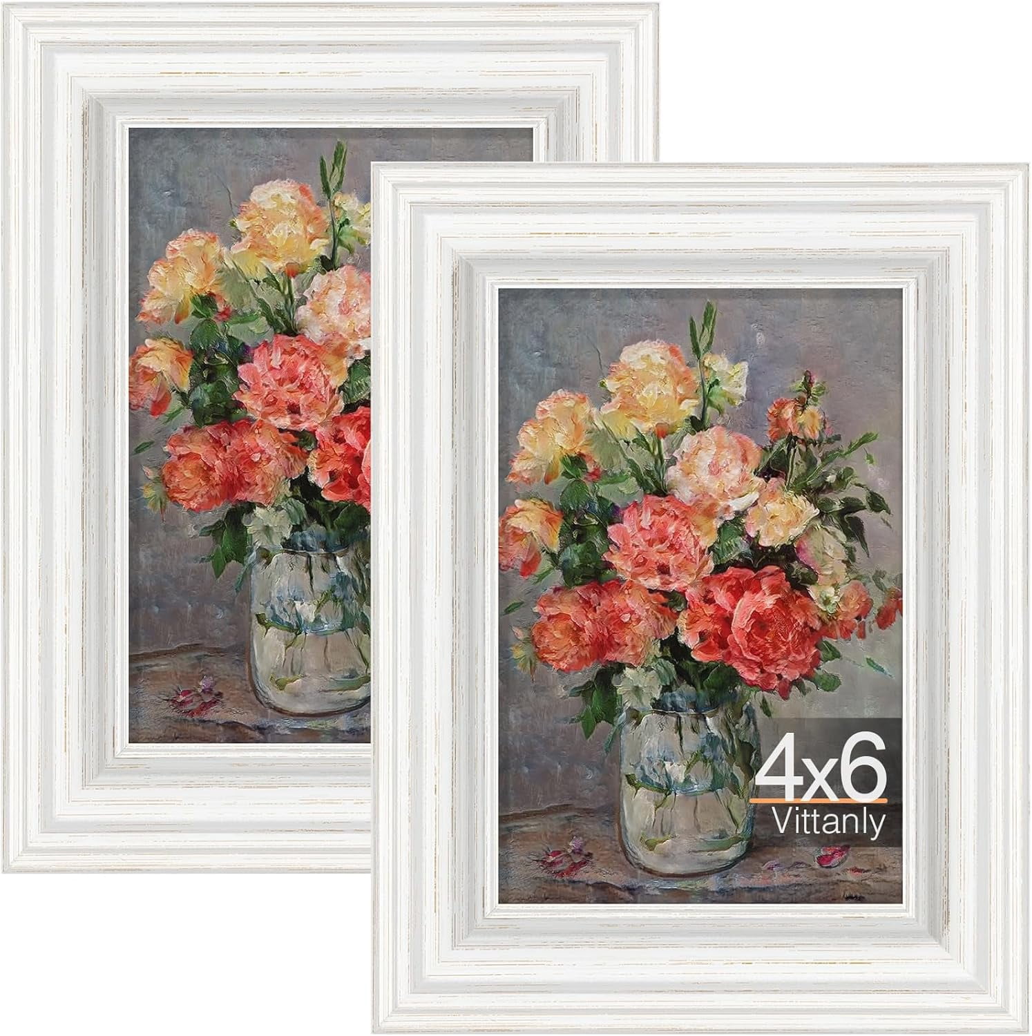 4x6 Picture Frames Set of 2, Ornate Vintage Photo Frame for Wall or ...