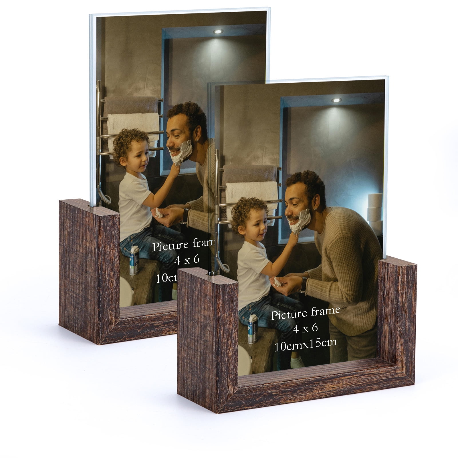4x6 Picture Frames Set of 2, U Shape Photo Frames for Tabletop Display ...