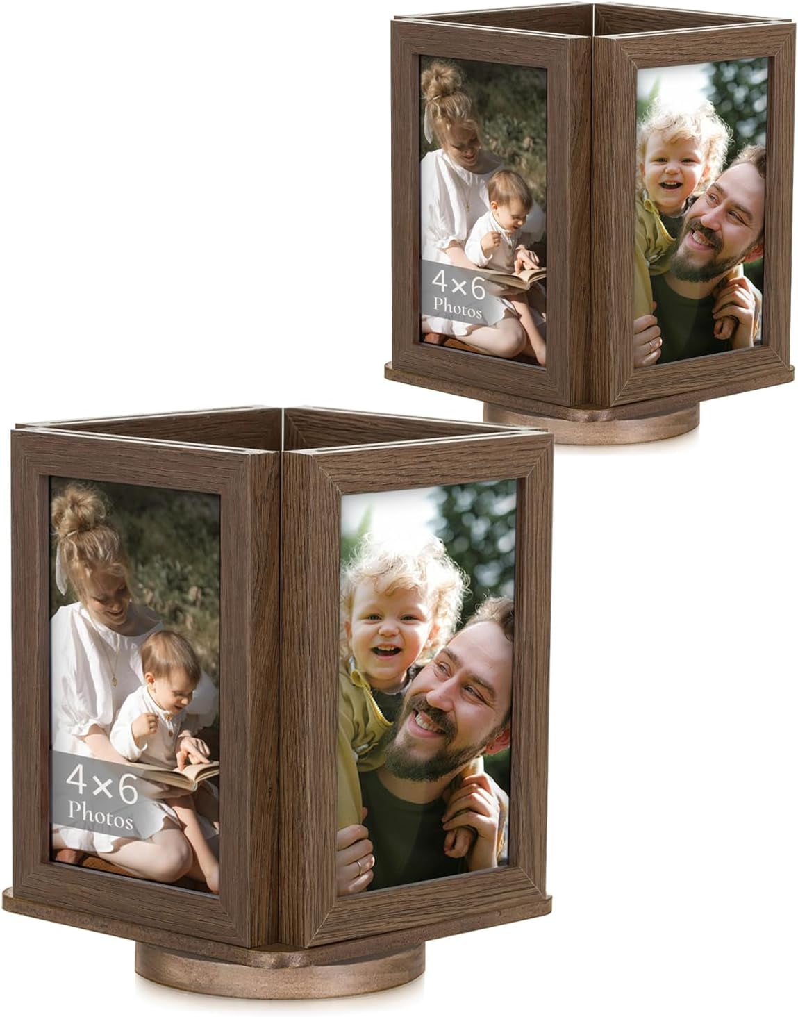 4x6 Picture Frames for Tabletop: Rotating Box Design - Wood Photo Frame ...