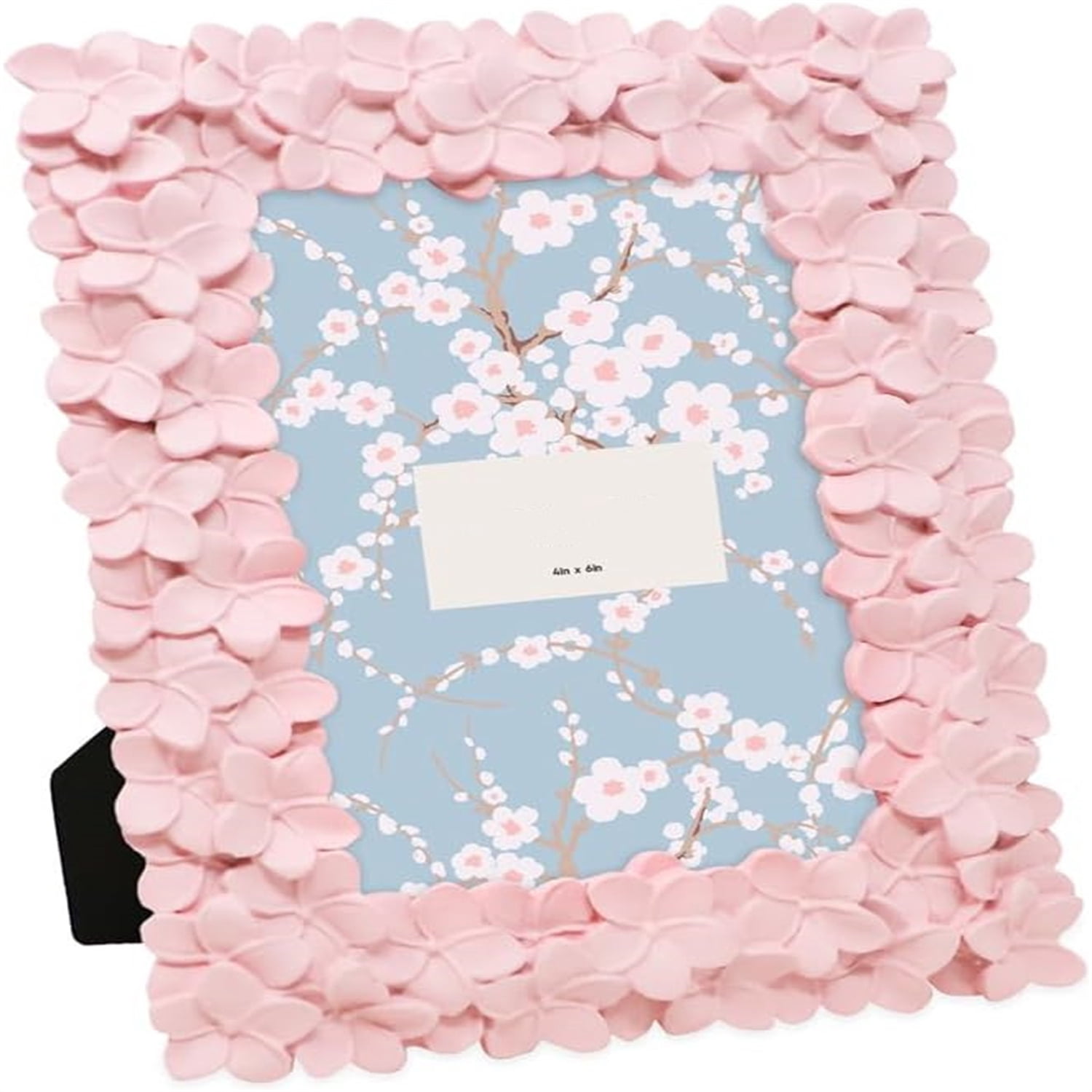 4x6 Pink Flower Textured Hand-Crafted Resin Picture Frame with Easel ...