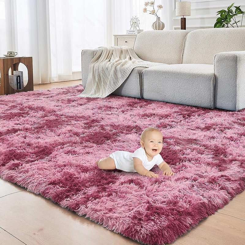 4x6 Pink Rugs for Bedroom, Ultra-Soft Fluffy Area Rugs for Living Room ...