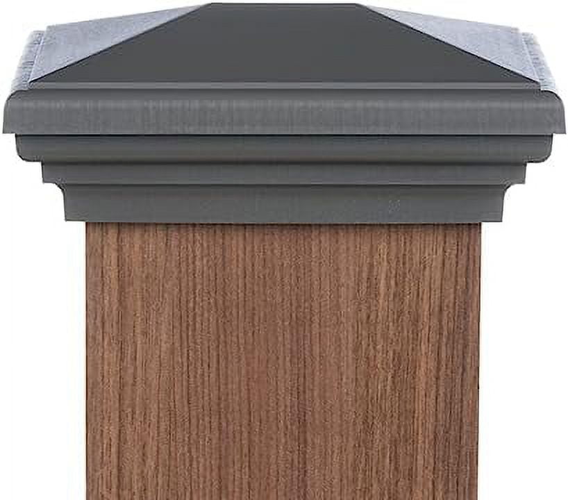 4x6 Post Cap (3.5" x 5.5") Pewter Gray New England Pyramid Square Top ...