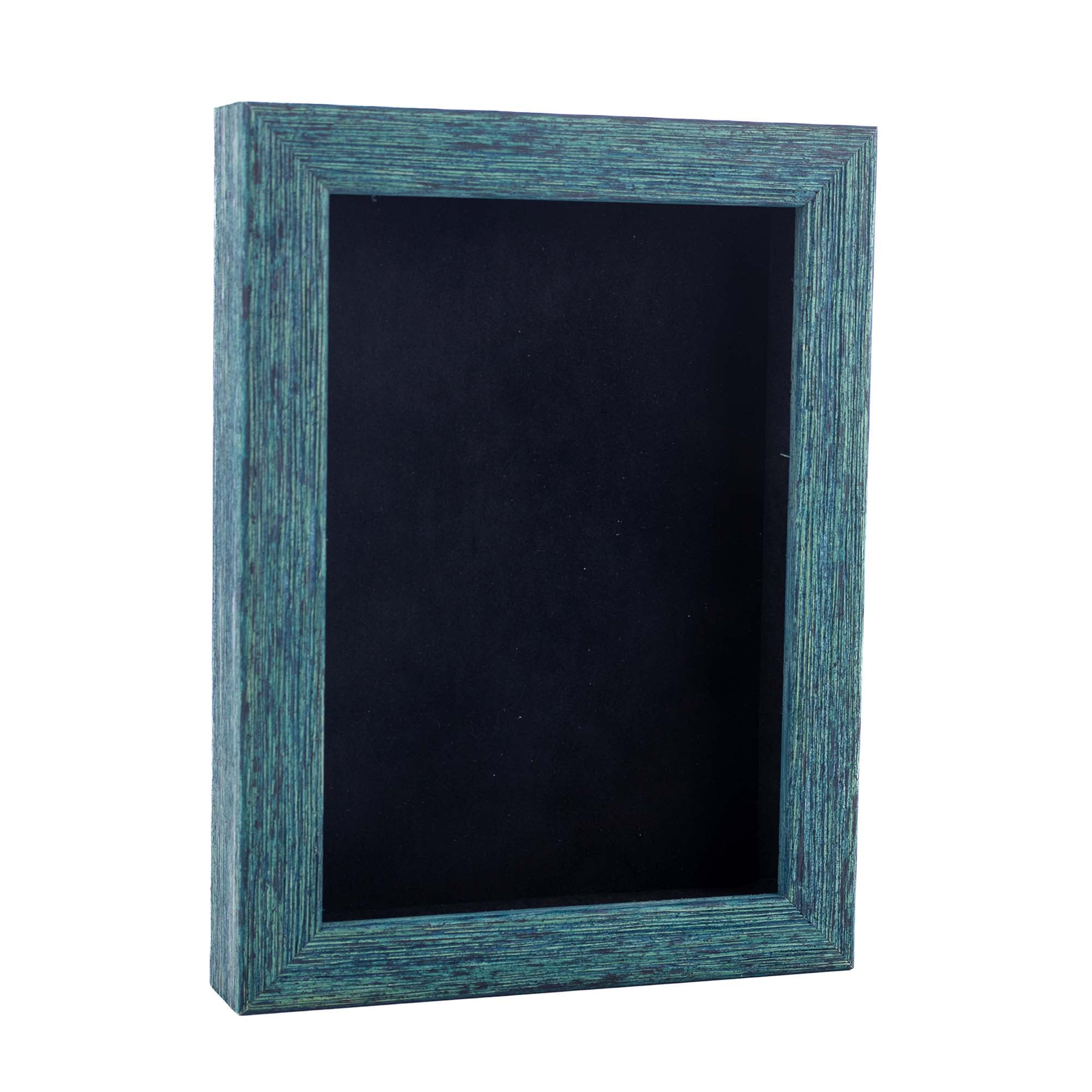 4x6 Shadow Box Frame Blue Wood | With a 1" Usable Display Depth ...