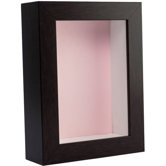4x6 Shadow Box Frame In Brown With A 1 3/4" Usable Depth Includes Light ...
