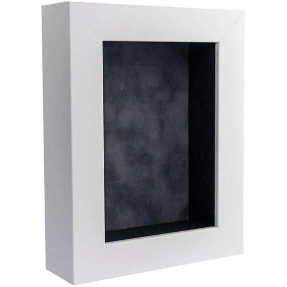 4x6 Shadow Box Frame In White With A 1 3/4" Usable Depth Includes Ash ...
