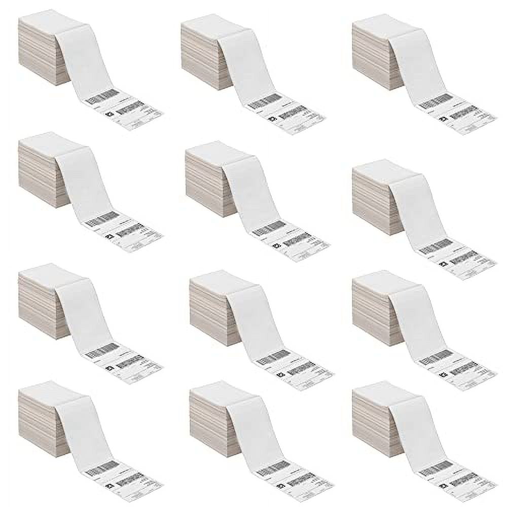 4x6 Shipping Label (12 Stacks - 6000 Labels) Perforated Postage Thermal Shipping Labels, (Pack ...