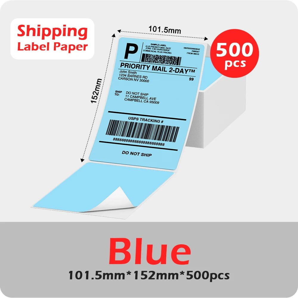 4x6 Thermal Label Printer Paper 100x150mm Fan-Fold Labels Shipping ...