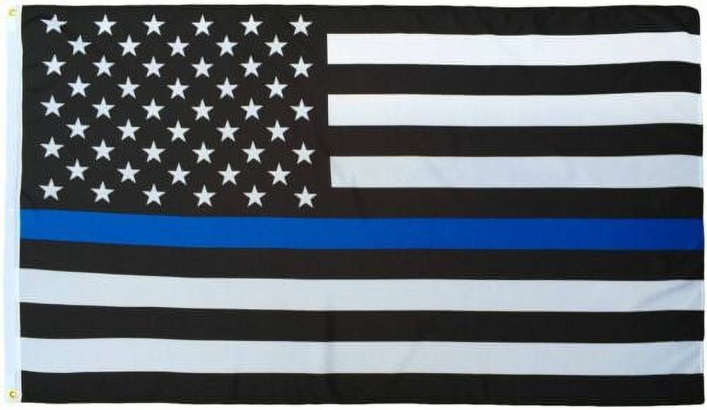 4x6 USA Police Thin Blue Line Memorial American Flag Banner Polyester ...