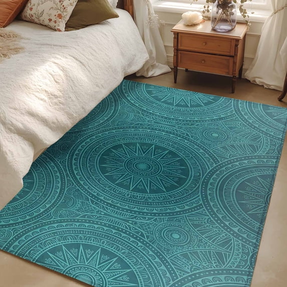 4x6 Washable Area Rug, Ethnic Style Non-Slip Rectangle Rug for Living ...