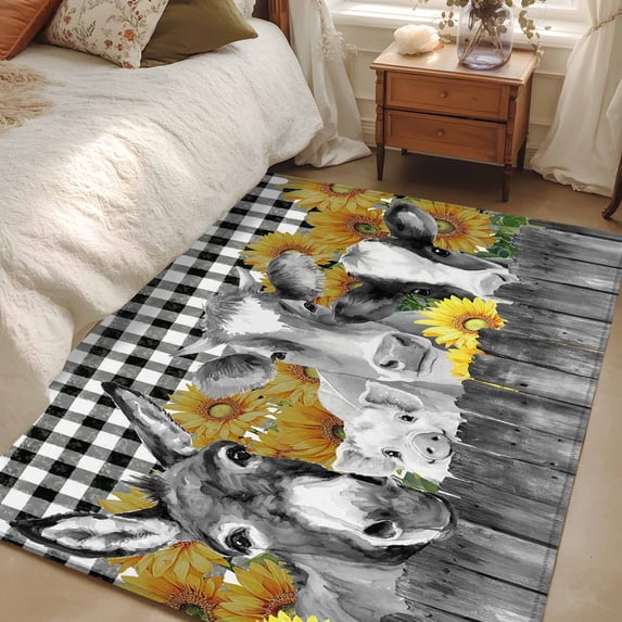 4x6 Washable Area Rug, Farm Non-Slip Rectangle Rug for Living Room ...