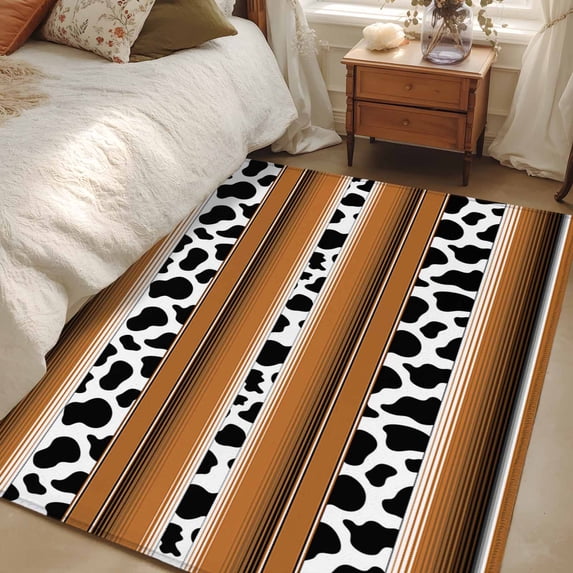 4x6 Washable Area Rug, Mexico Cow Non-Slip Rectangle Rug for Living ...