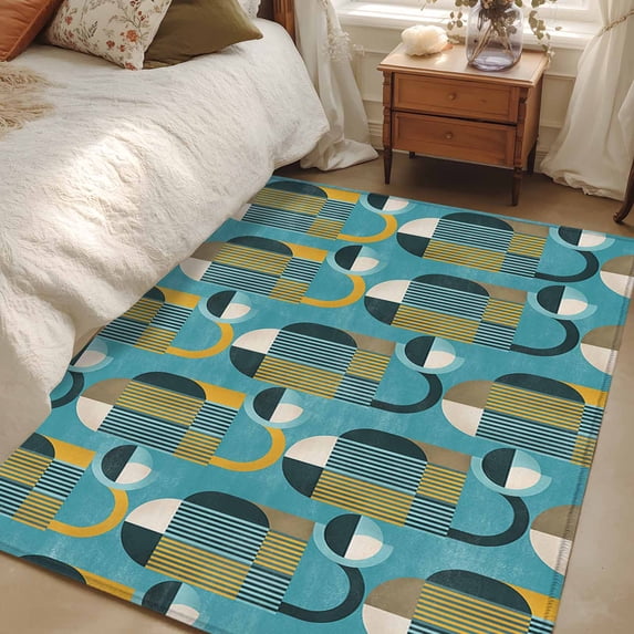 4x6 Washable Area Rug, Middle Ages Non-Slip Rectangle Rug for Living ...