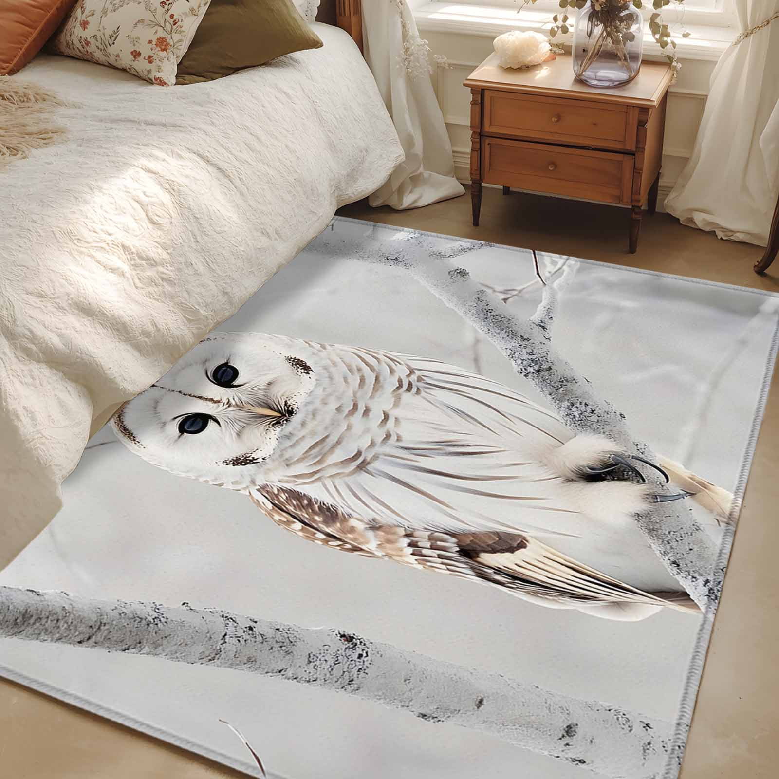 4x6 Washable Area Rug, Owl Non-Slip Rectangle Rug for Living Room ...