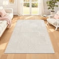4x6 Washable Area Rugs for Living Room Modern Beige Solid Color Soft ...