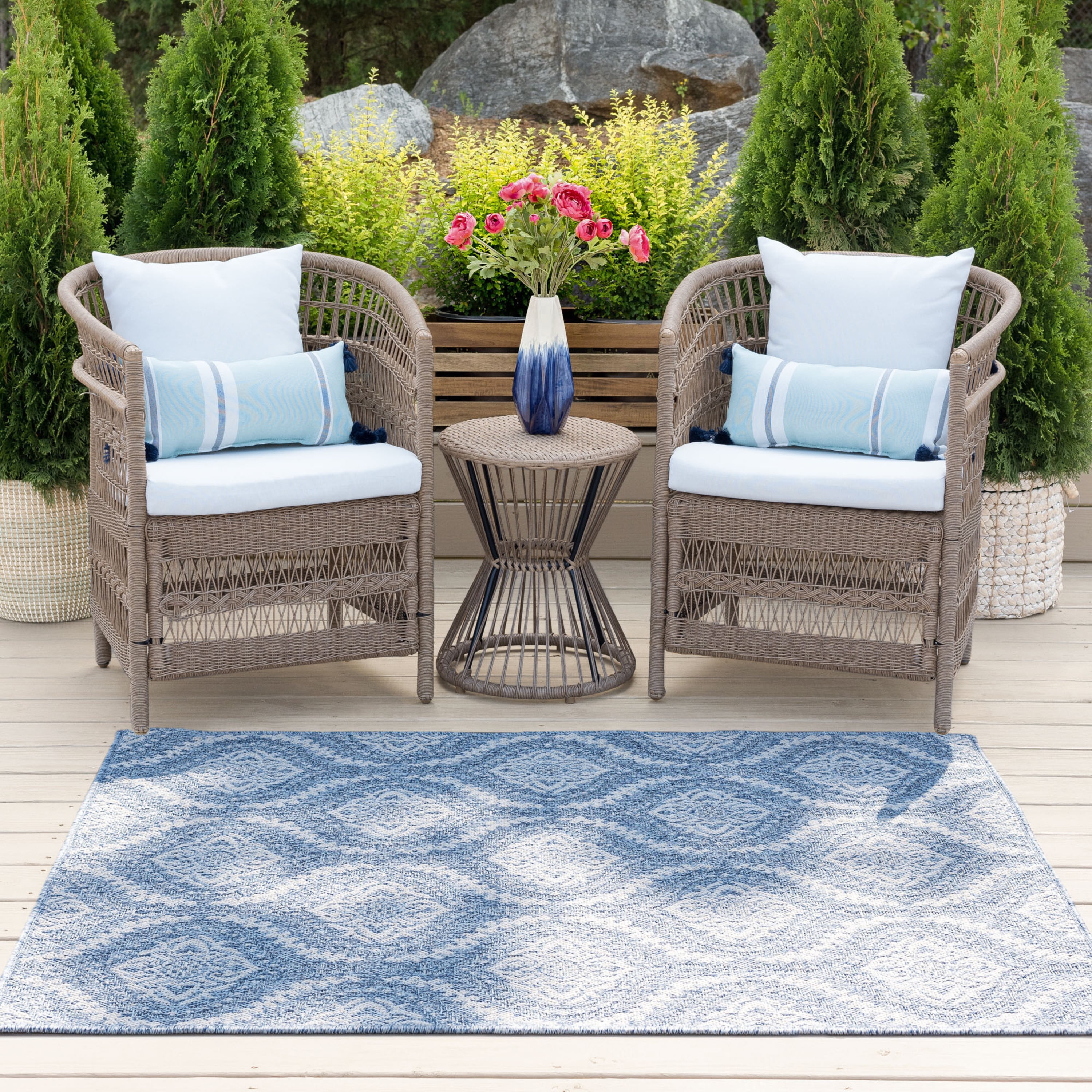4x6 Water Resistant, Indoor Outdoor Rugs for Patios, Front Door Entry ...