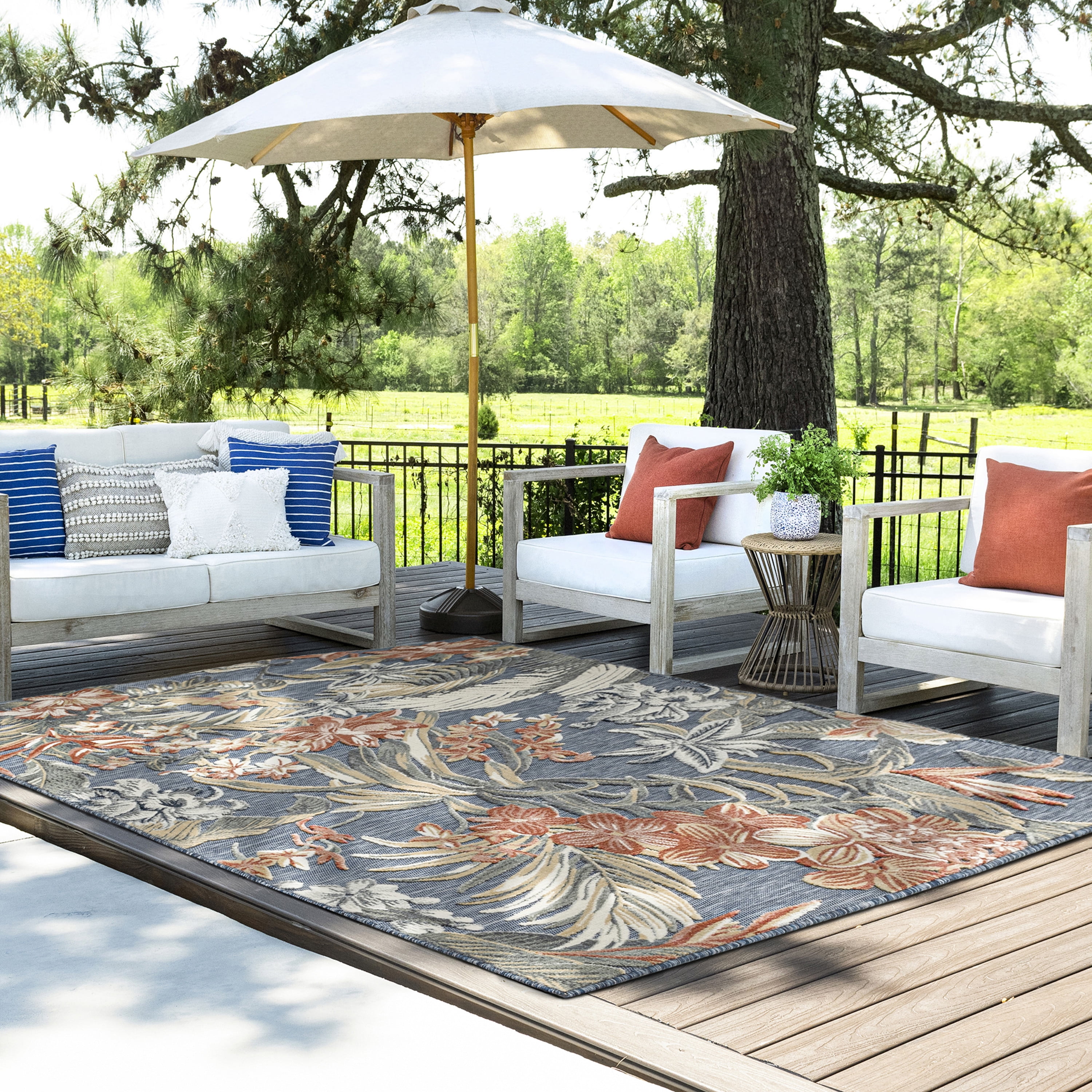 4x6 Water Resistant, Indoor Outdoor Rugs for Patios, Front Door Entry ...