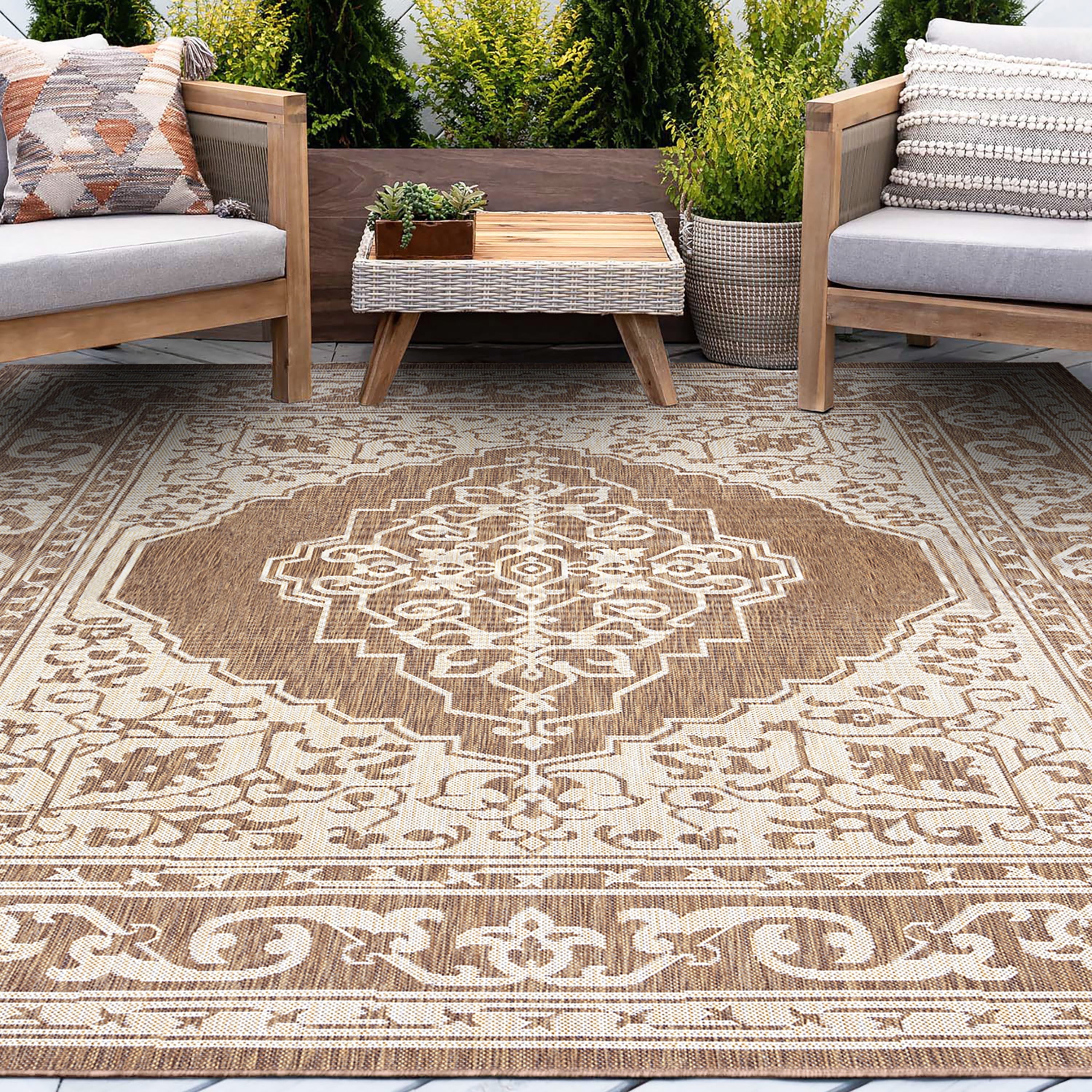 4x6 Water Resistant, Indoor Outdoor Rugs for Patios, Front Door Entry ...