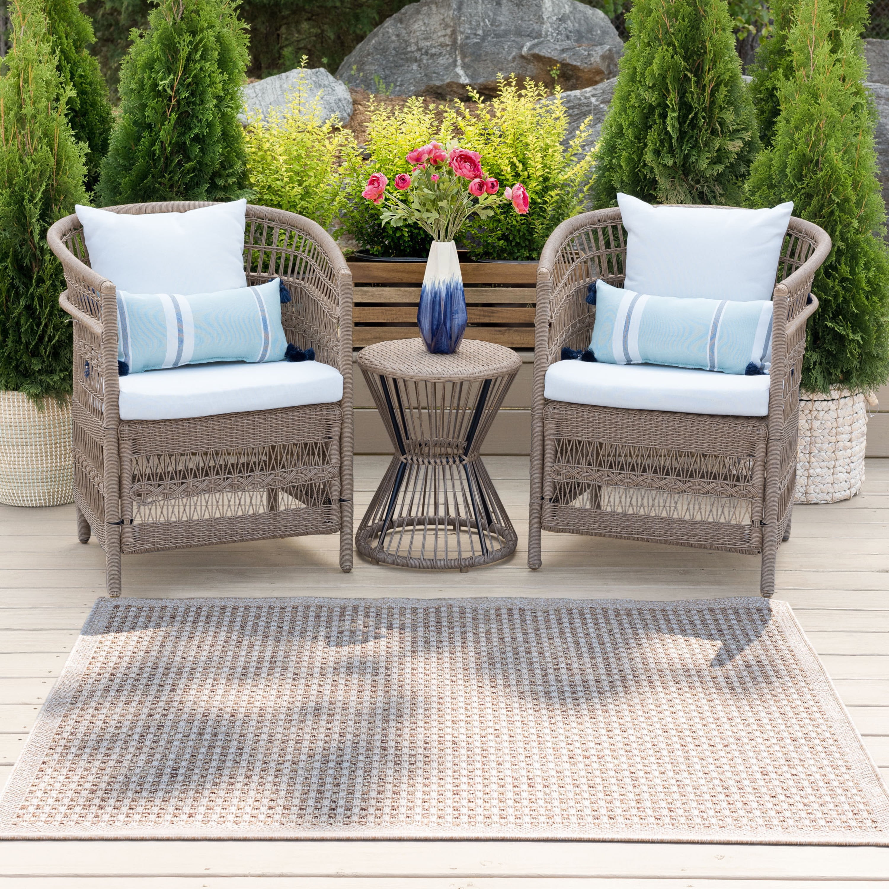 4x6 Water Resistant, Indoor Outdoor Rugs for Patios, Front Door Entry ...