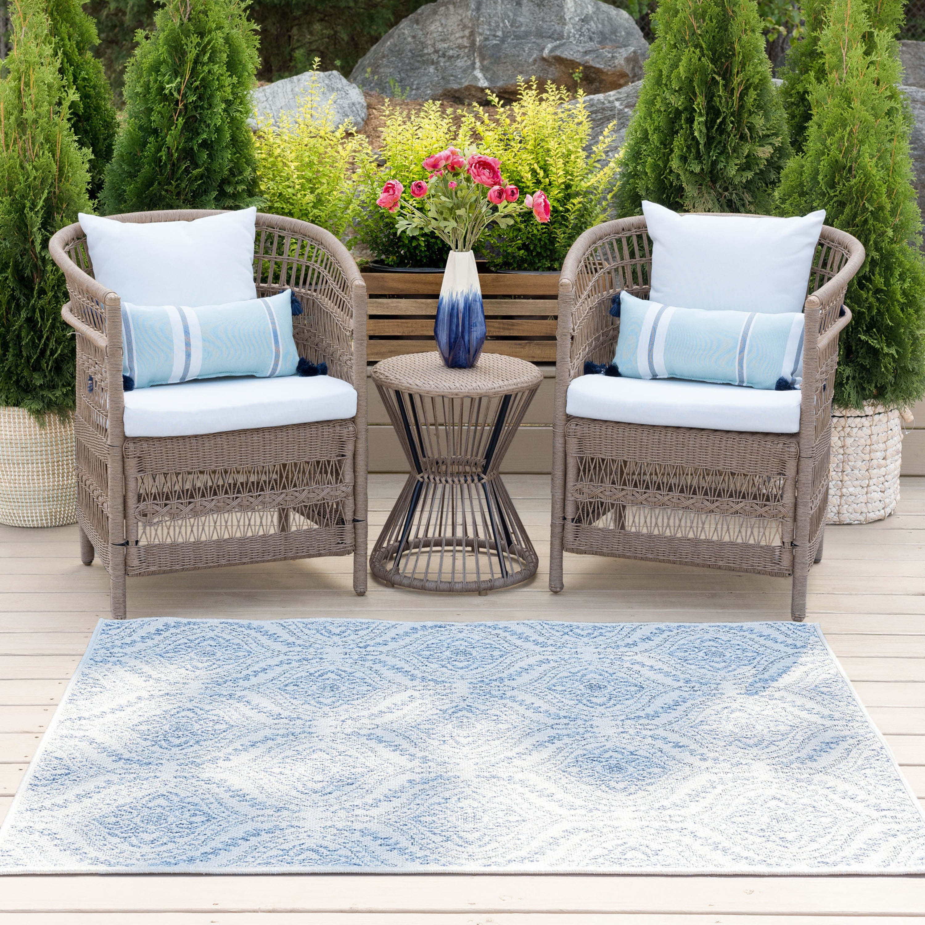 4x6 Water Resistant, Indoor Outdoor Rugs for Patios, Front Door Entry ...