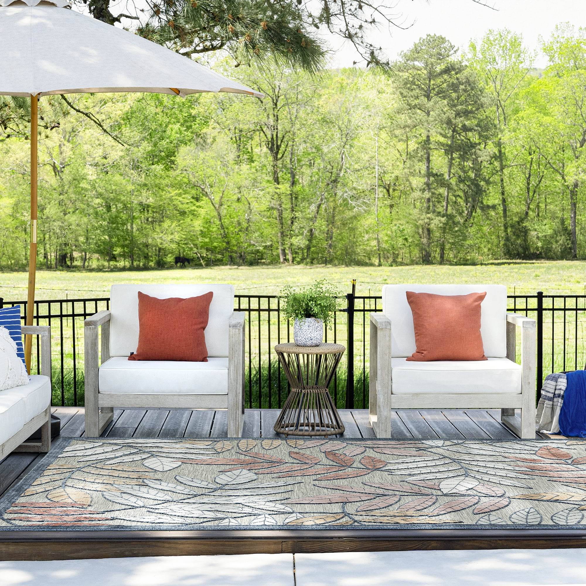 4x6 Water Resistant, Indoor Outdoor Rugs for Patios, Front Door Entry ...