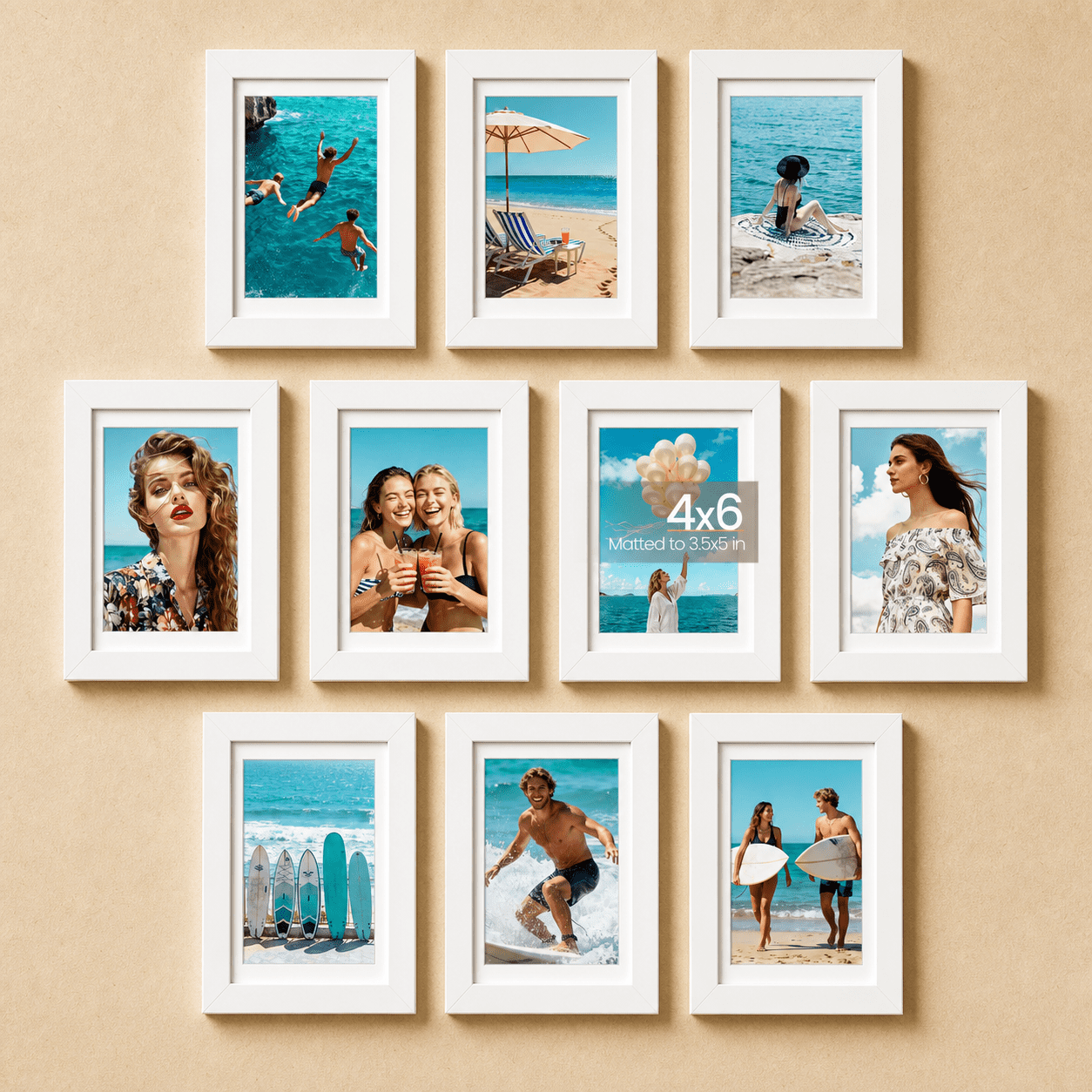4x6 White Picture Frame Set for Wall or Tabletop Display - Walmart.com