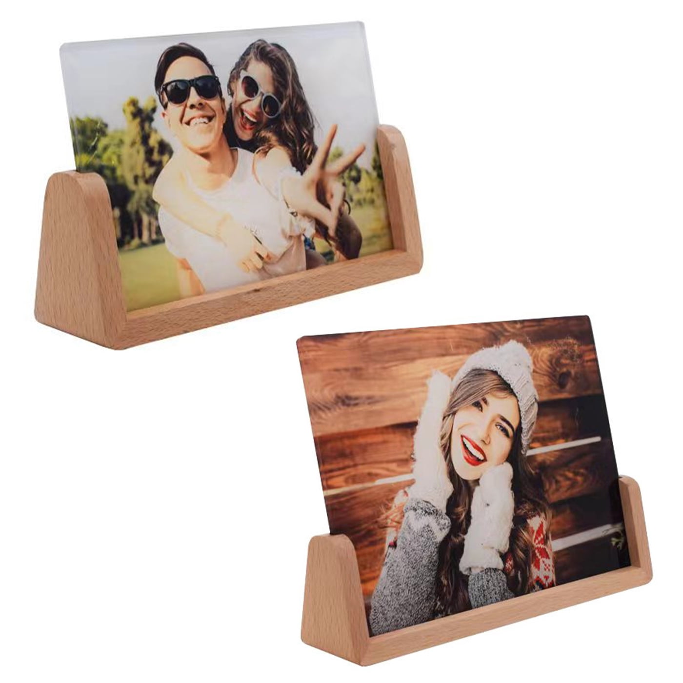 4x6 Wood Picture Frame Set of 2 Rustic Wooden Photo Frames with Beech ...