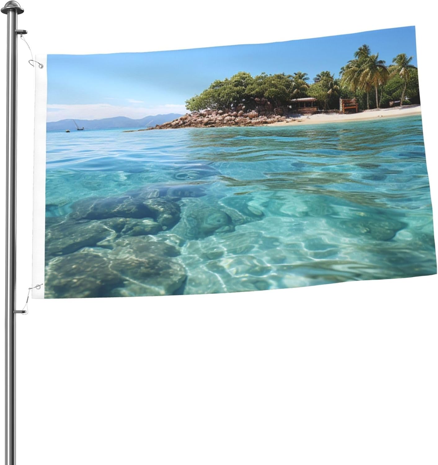 4x6 ft Flags Flag Outside Yard Flag Fiji Island and Clear Sea Funny ...