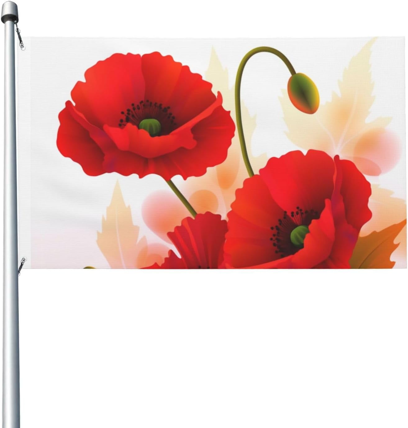 4x6 ft Flags Flag Outside Yard Flag Poppy Flowers Vivid Petals Funny Garden Flag Welcome Yard ...