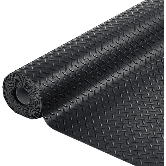 4x6 ft Garage Floor Mat - 2.8mm Thick Diamond Plate PVC Rubber Mat, Non ...