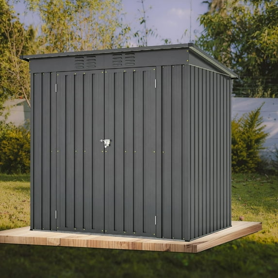 4x6 ft Metal Shed Outdoor Storage Shed,Metal Steel Utility Tool Shed ...