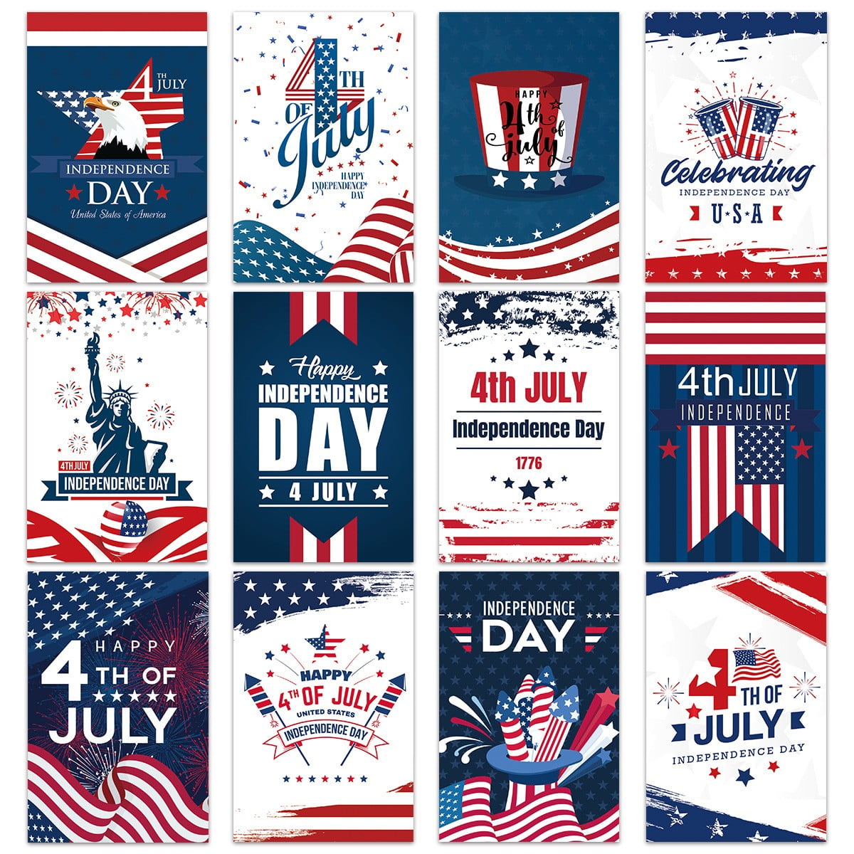 4x6-inch Bulk Patriotic Thank You Cards for Veterans Day and 4th of ...