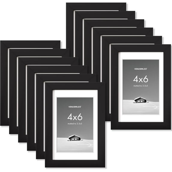 4x6 Photo Frames 12 Pack with 3.5x5 Removable Mat, High Definition ...