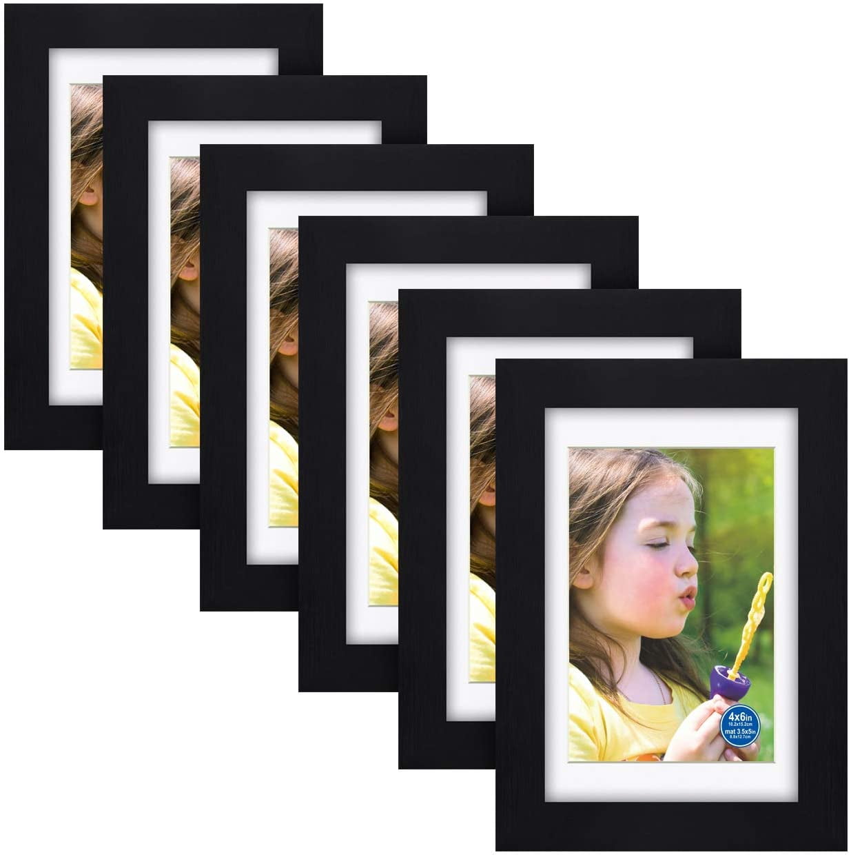 4x6 inch Picture Frames Made of Solid Wood and HD Glass Display Photos ...