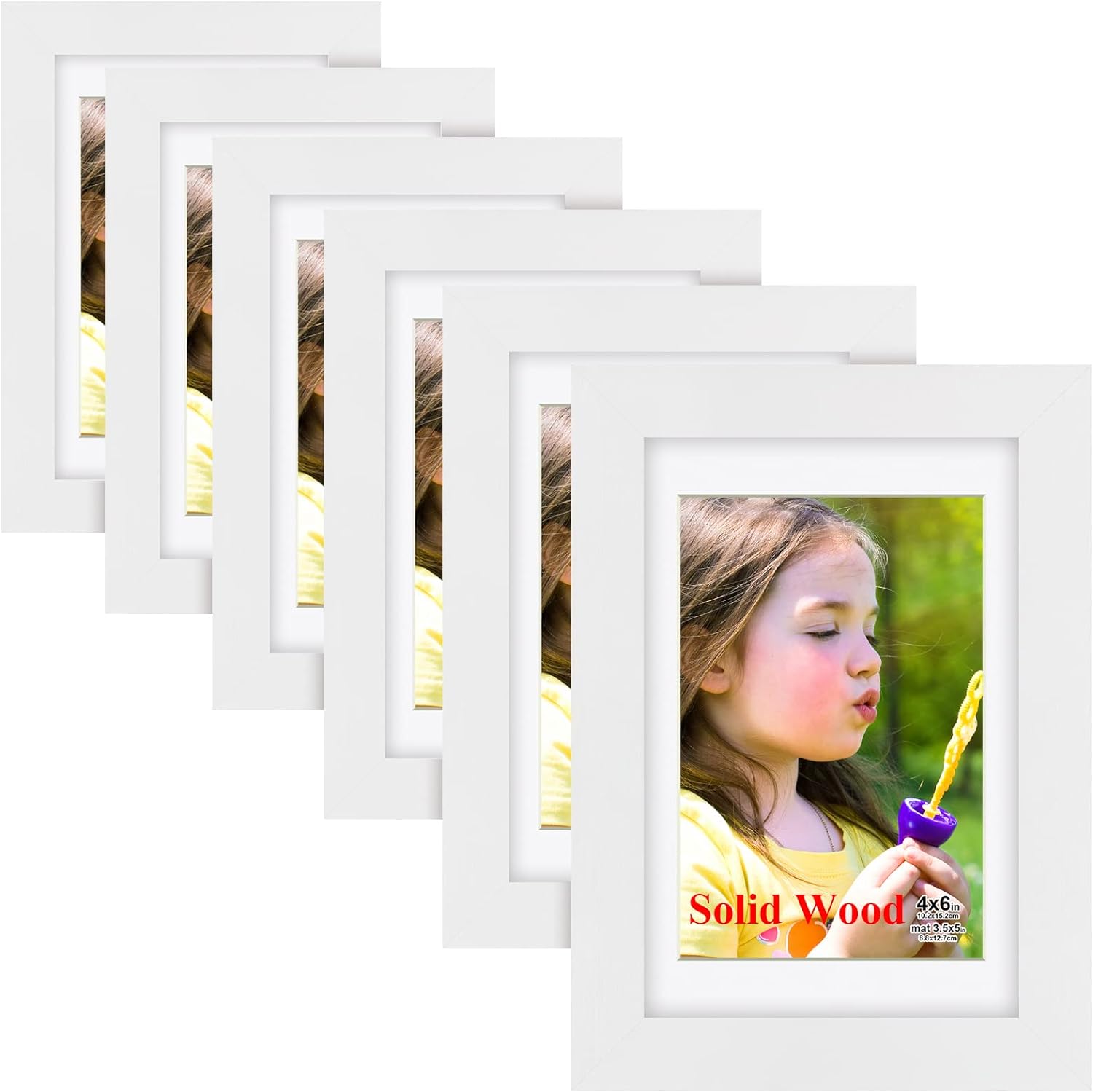 4x6 inch Picture Frames Made of Solid Wood and HD Glass Display Photos ...