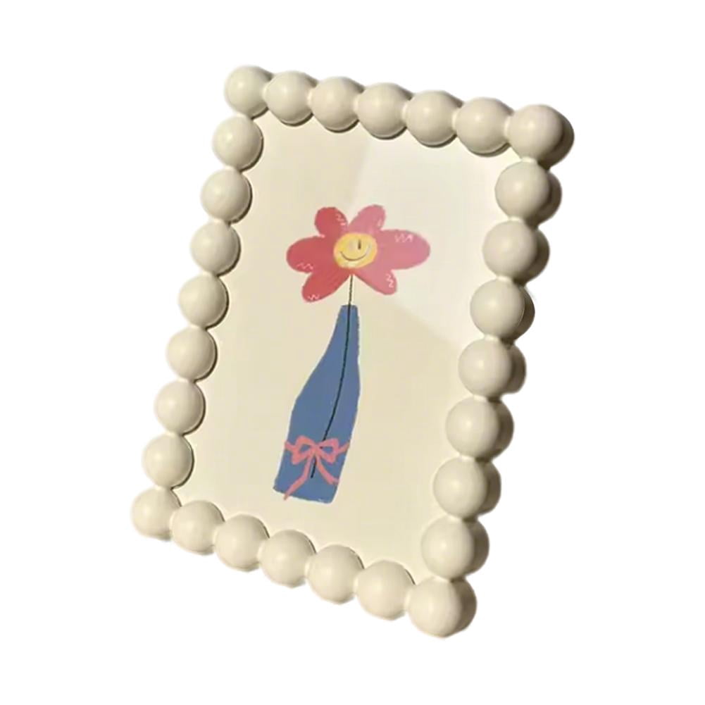 4x6 inch Plastic Photo Frame with Beaded Edge, Desktop and Wall ...
