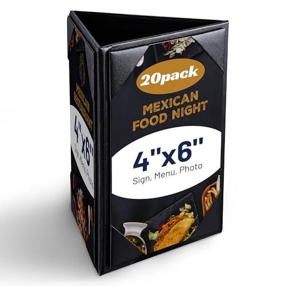 4x6 inch Table Tent Leatherette Menu Holders 3-Side Menu Triangle ...