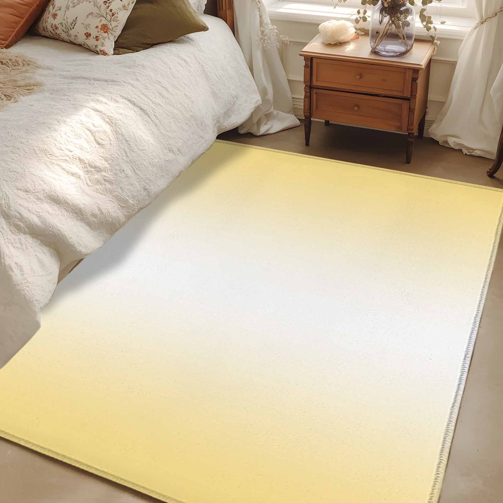 4x6Ft Area Rugs Yellow Ombre Non-Skid Rubber Backing Large Rectangle ...