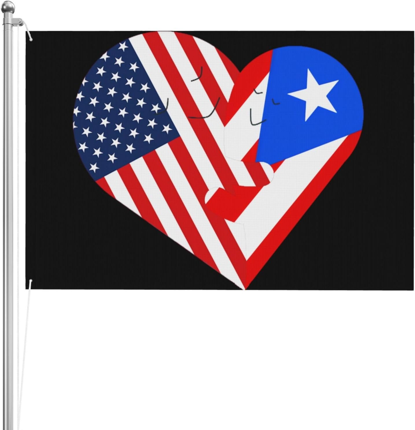 4x6ft Flags Funny King Lion Puerto Rico Flag Double-Sided Flag Banner ...