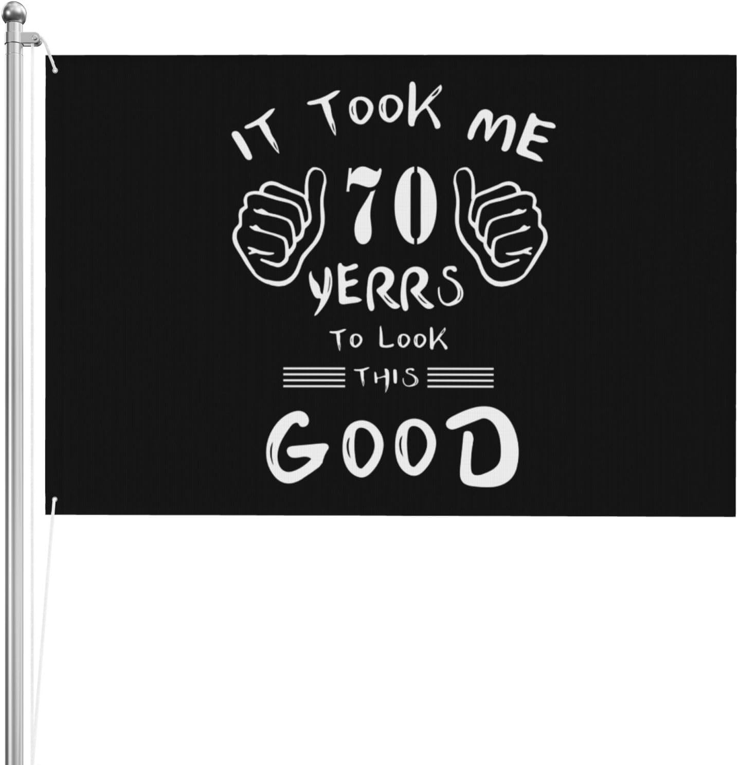 4x6ft Flags Happy 70th Birthday Double-Sided Flag Banner Vivid Color ...