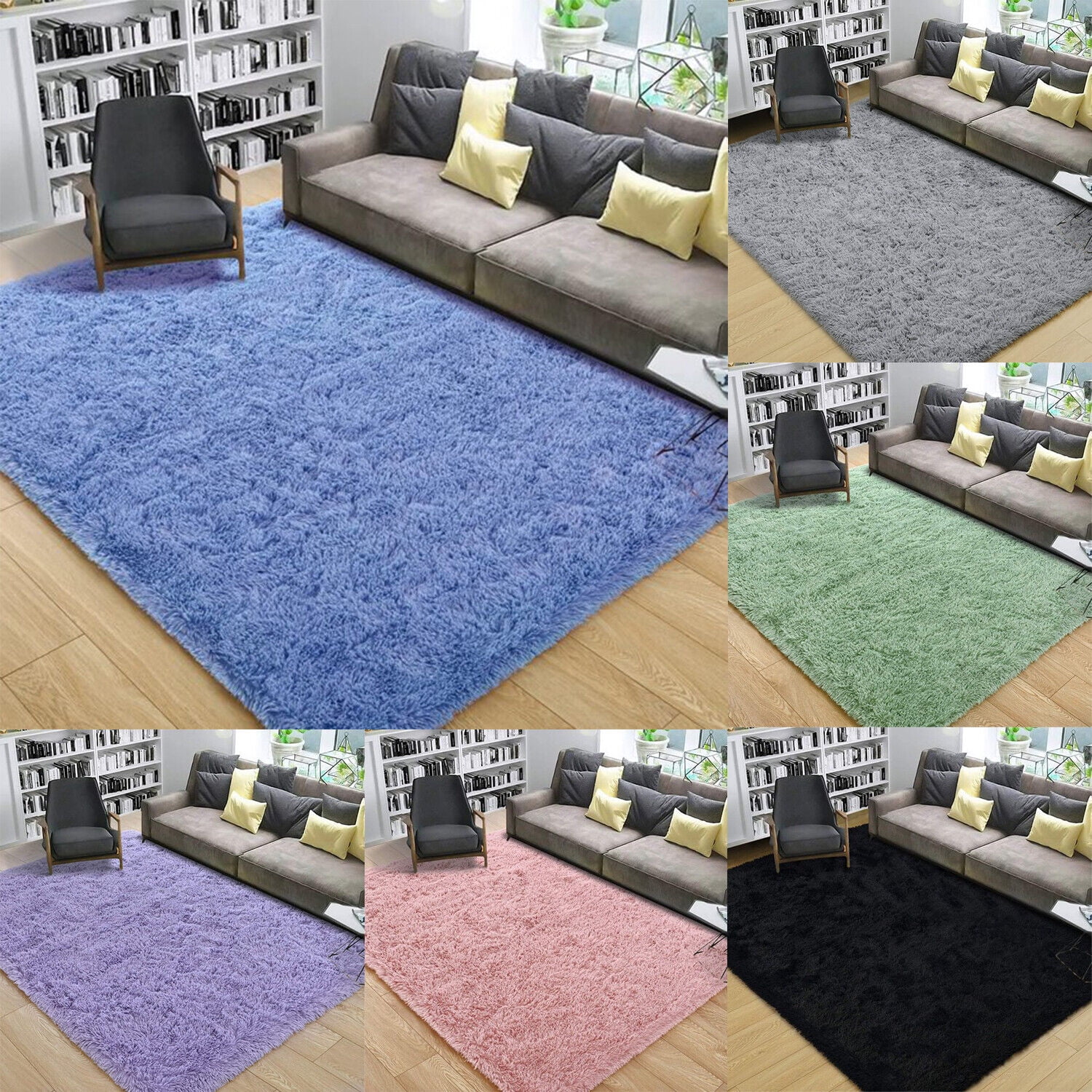 4x6ft Fluffy Rugs Shaggy Soft Modern Indoor Rug, Plush Shag Rug Carpet ...