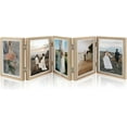 5 Folding Picture Frame, 4 x 6 Inch Double Hinged Wood Photo Frame with ...