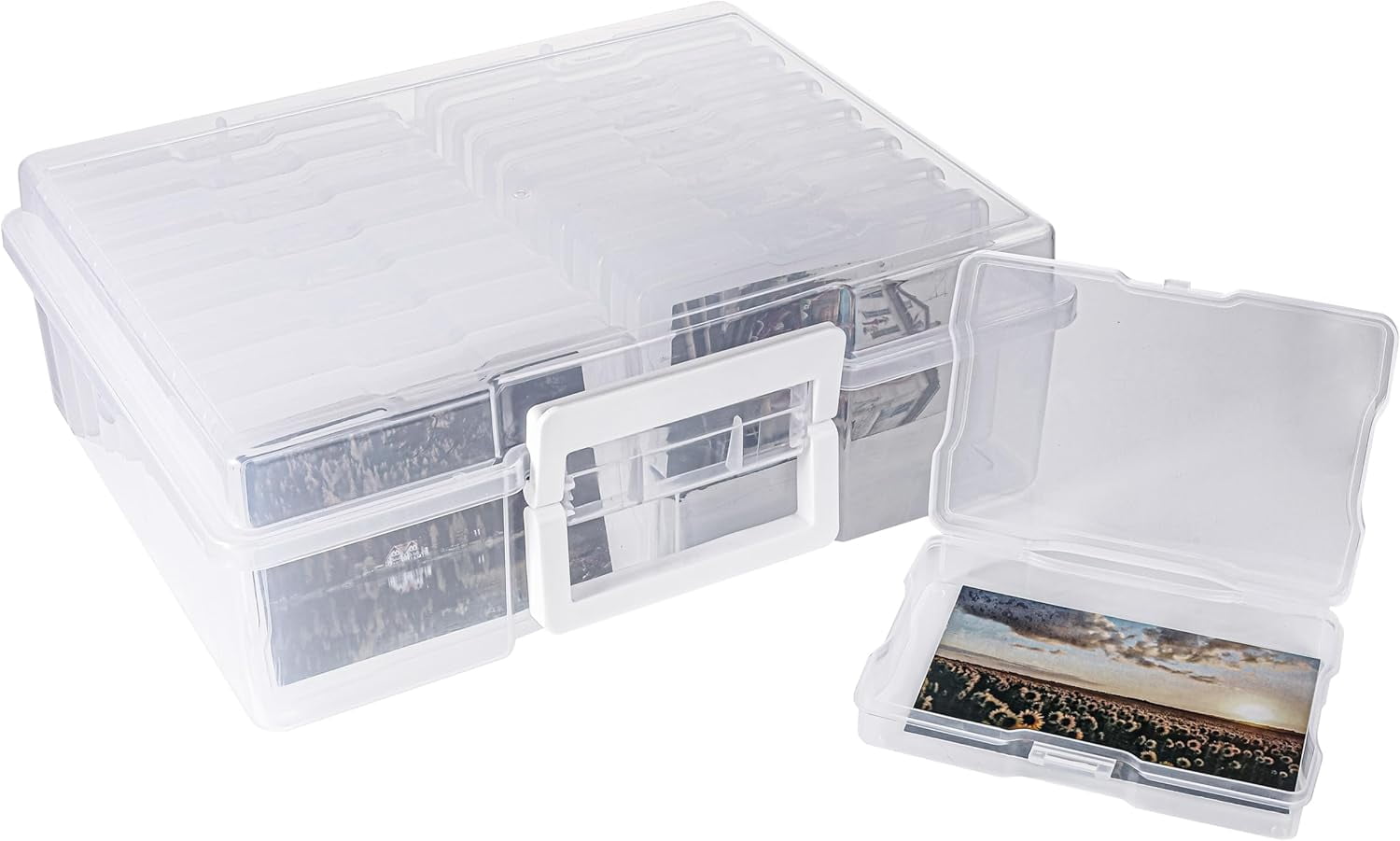 4x6in photo storage box, photo cases and craft keeper with handle 16 ...