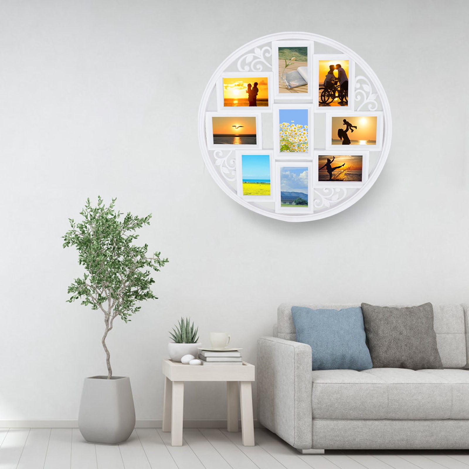 4x6inch Wall Collage Picture Frames Round Circular Wall hanging Picture ...
