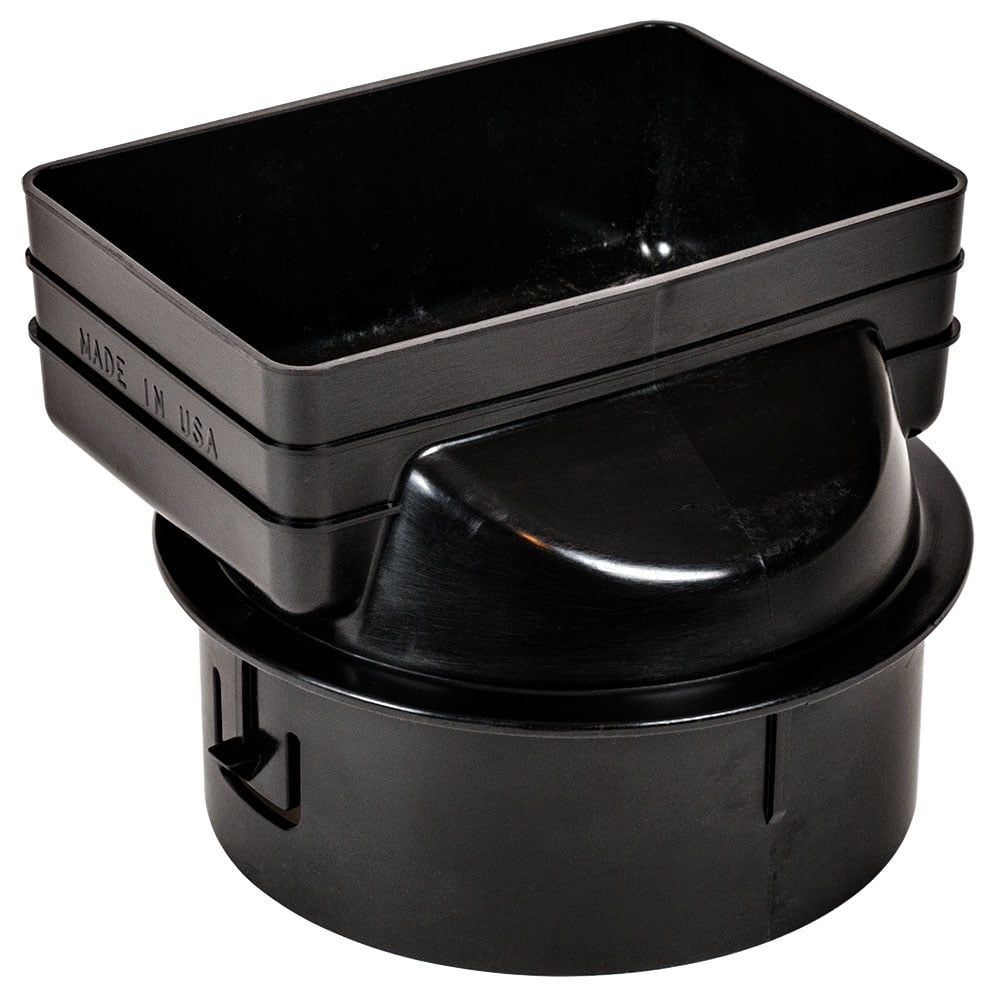 4x6x6 Universal Downspout to Drain Pipe Adapter, Black - Walmart.com