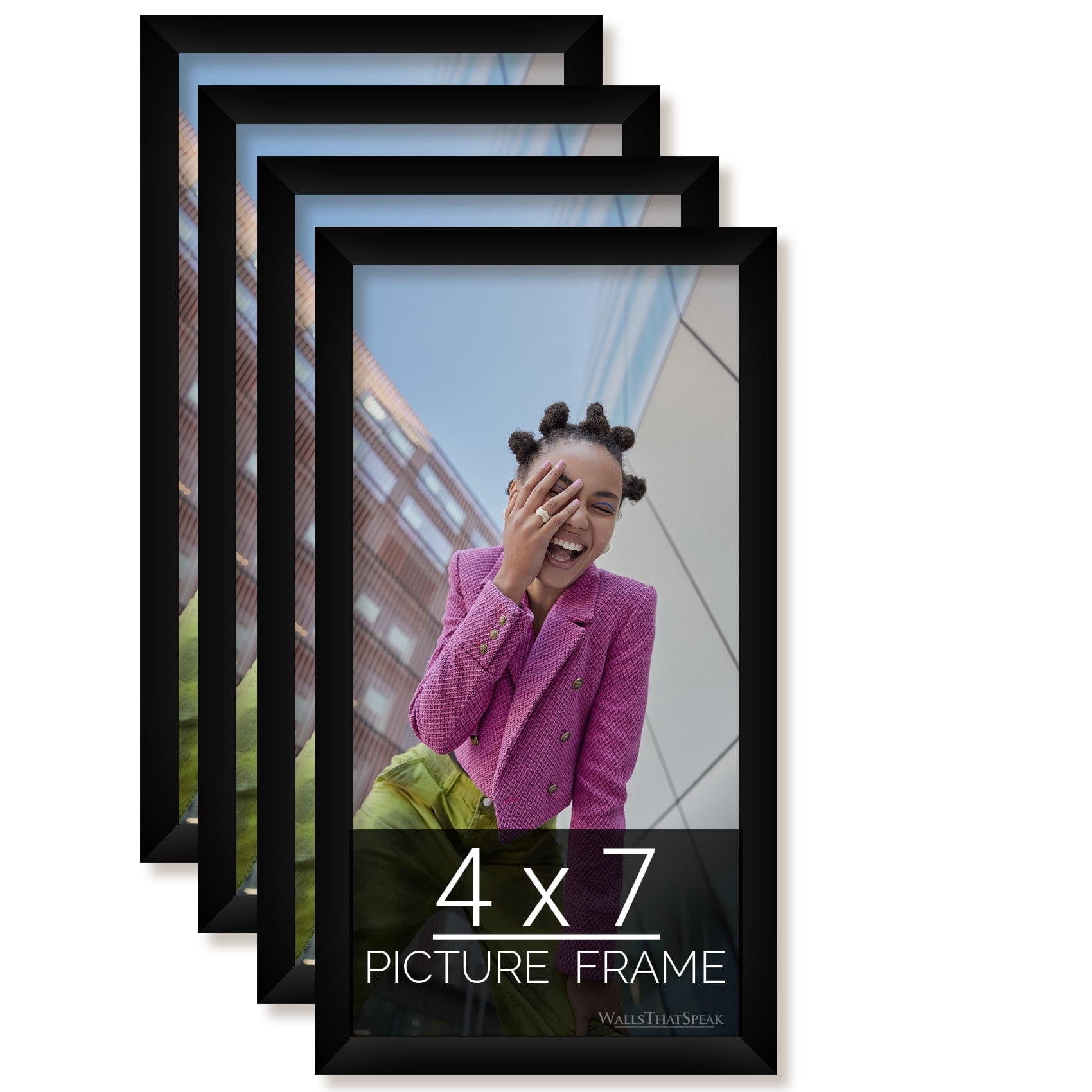 4x7 Black Picture Frame for Puzzles Posters Photos or Artwork, Set of 4 ...