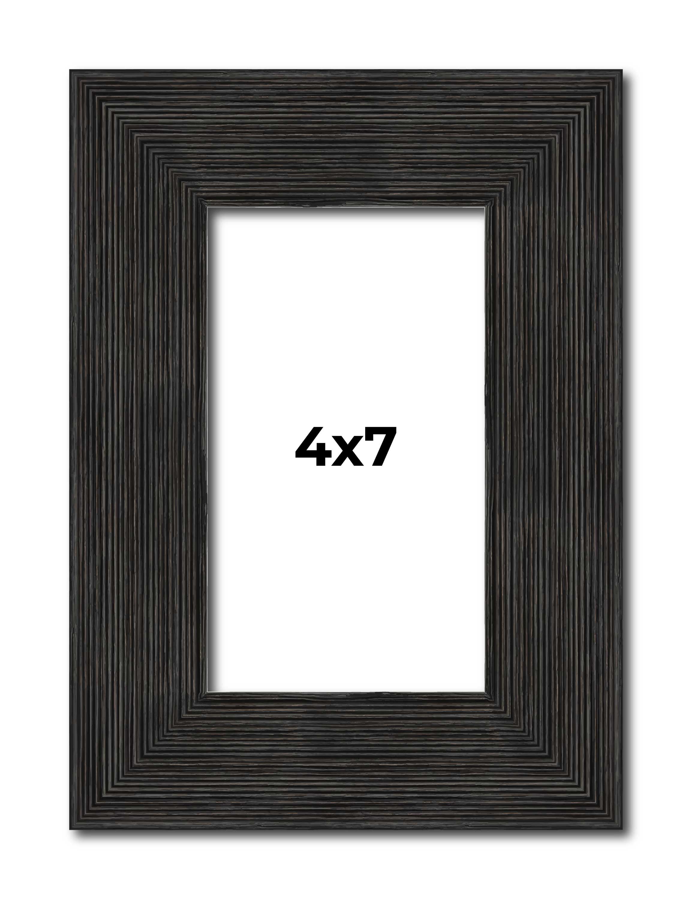 4x7 Contemporary Black Picture Frame - UV Acrylic, Foam Board Backing ...