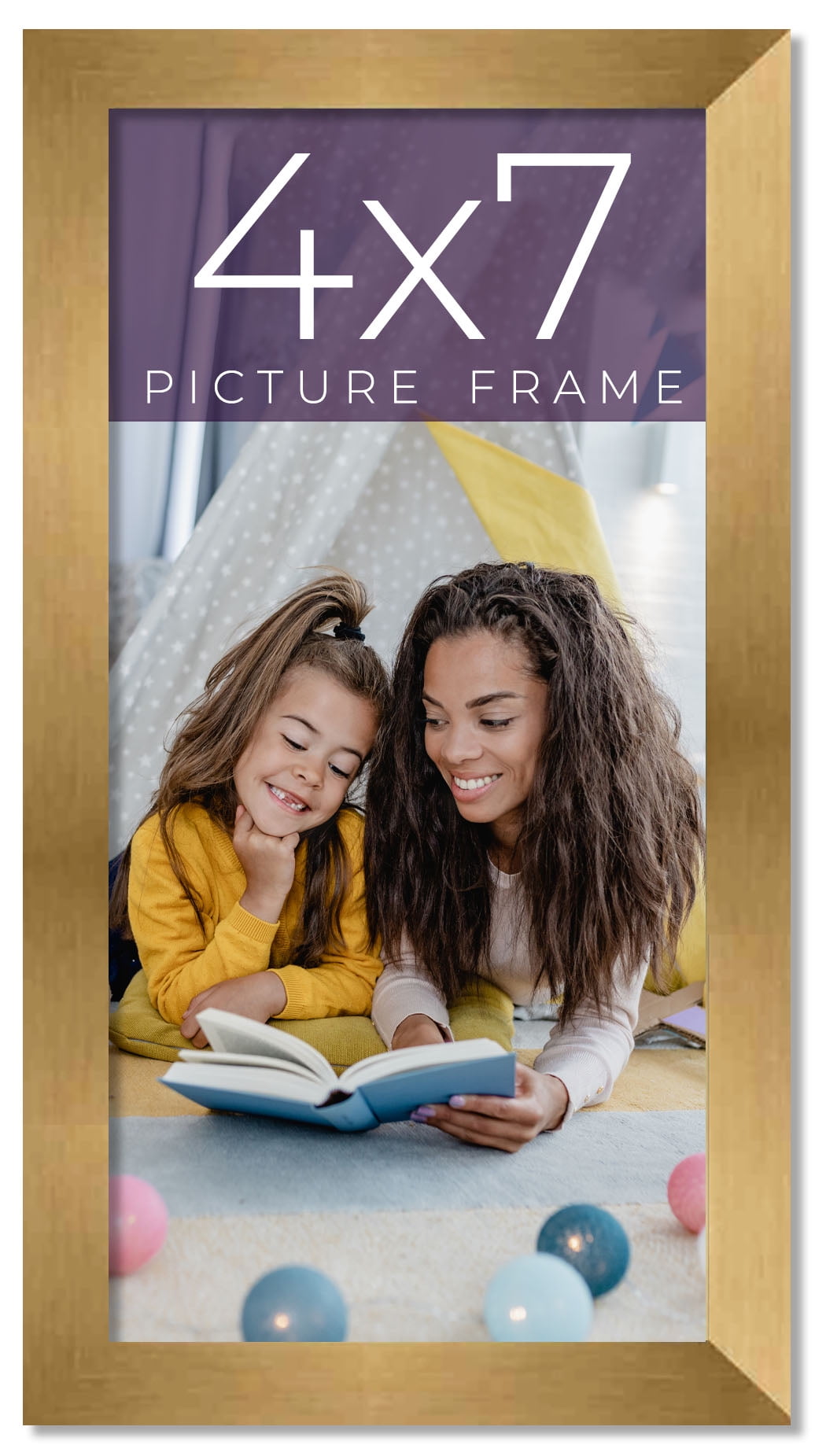 4x7 IN Frame Gold Bronze Solid Wood Picture Frame Width 0.75 Inches ...