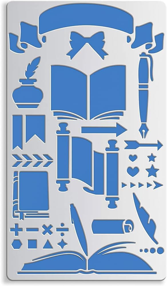 4x7 Inch Metal StencilsMathematical SymbolsBookPenSmall Ornament ...